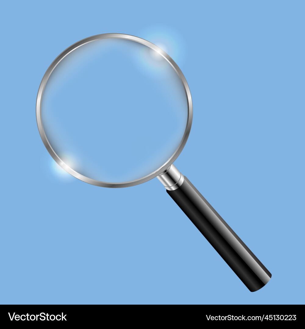 Magnifying glass with blue background Royalty Free Vector