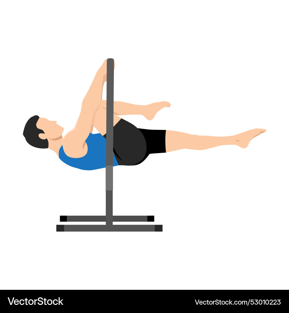 Man doing advanced tuck front lever on a bar Vector Image