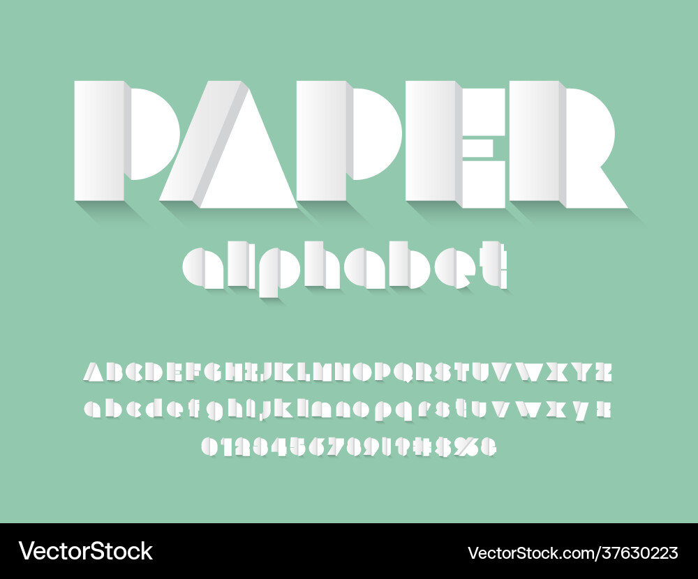 Paper font Royalty Free Vector Image - VectorStock