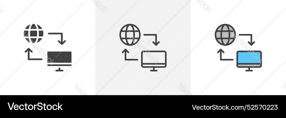 Remote access icon set on white background Vector Image