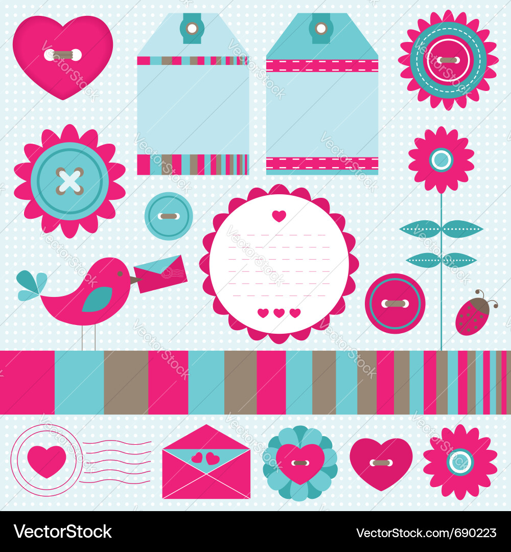 Scrapbook elements set Royalty Free Vector Image