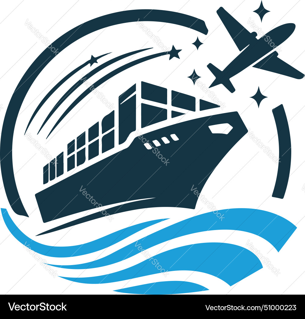 Shipping company logo template 1 Royalty Free Vector Image