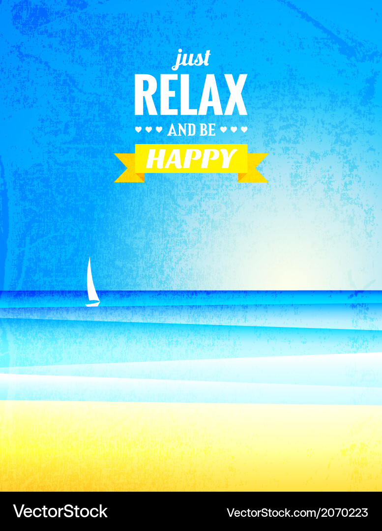 Vintage poster with sea landscape Royalty Free Vector Image