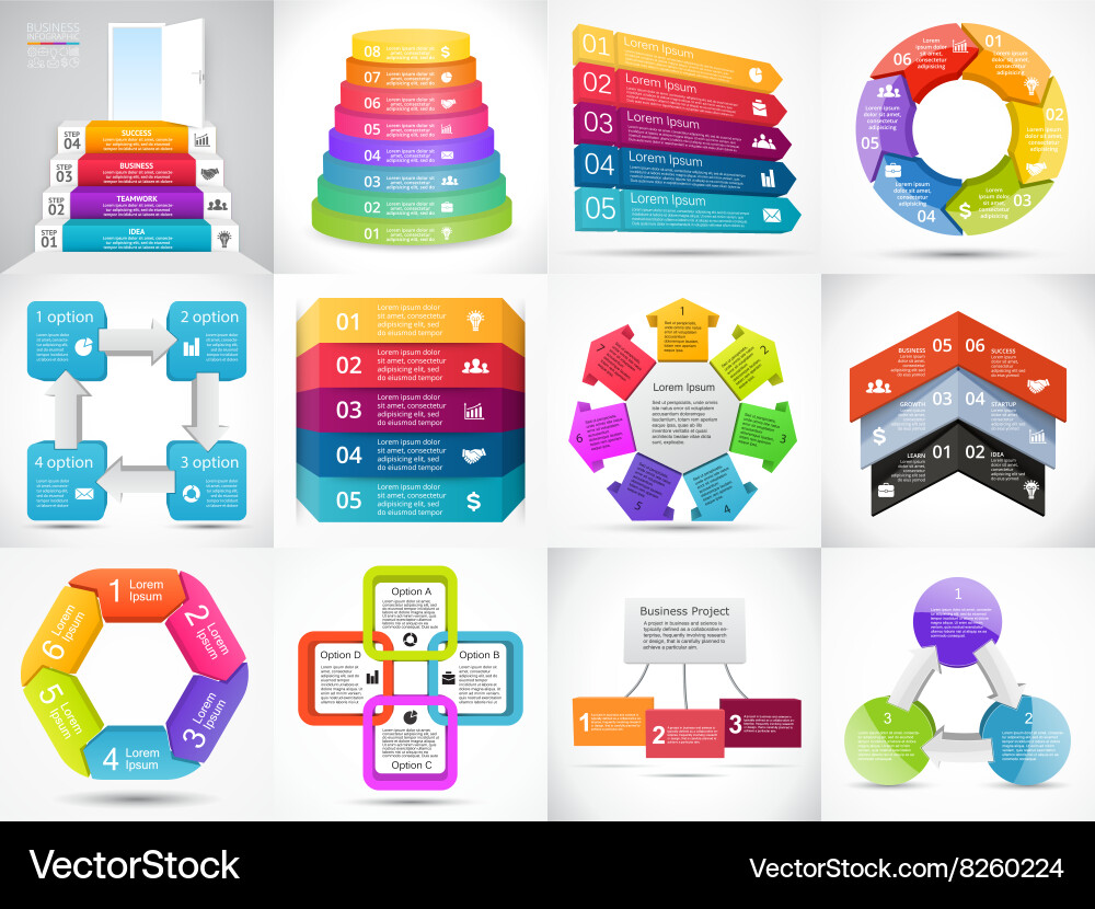 3d arrows infographic diagram graph Royalty Free Vector