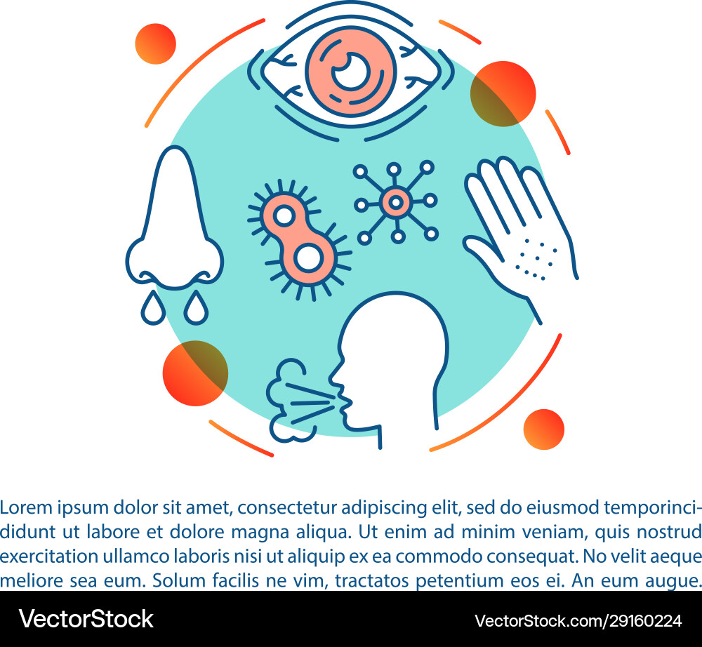 Allergy symptoms article page template rhinitis Vector Image