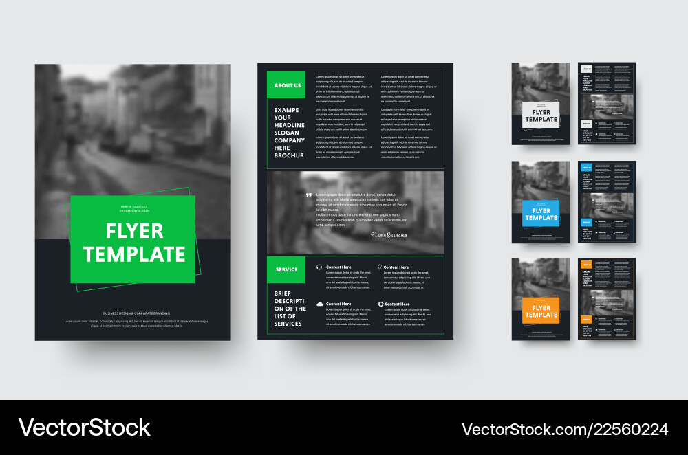 Black Flyer Template with Rectangular Elements Vector Image