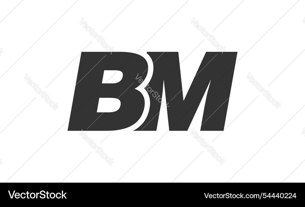 Bm techno editable font logo for corporate Vector Image