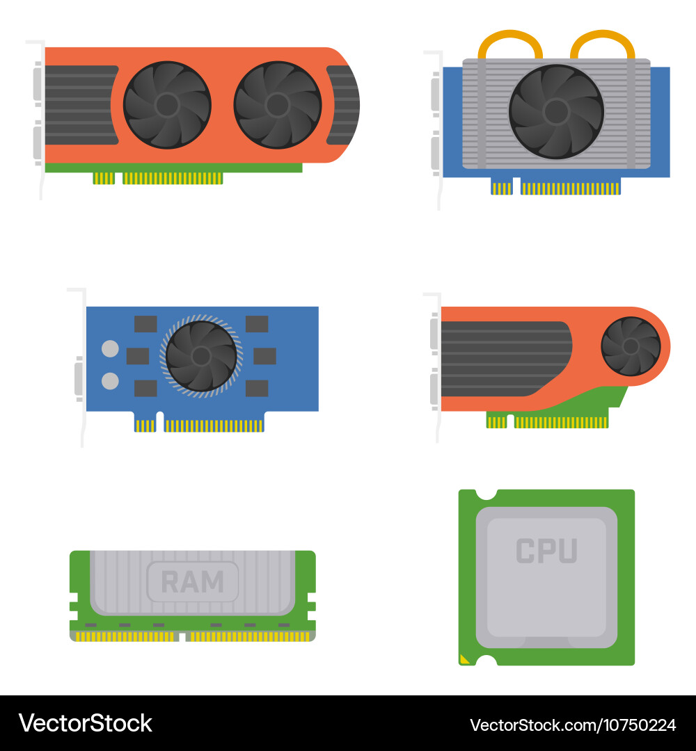 Computer components Royalty Free Vector Image - VectorStock