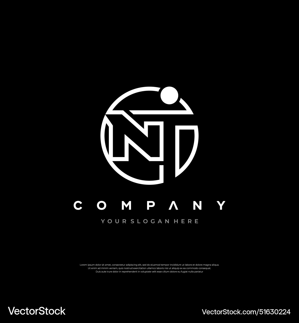 Creative letter nt logo design Royalty Free Vector Image
