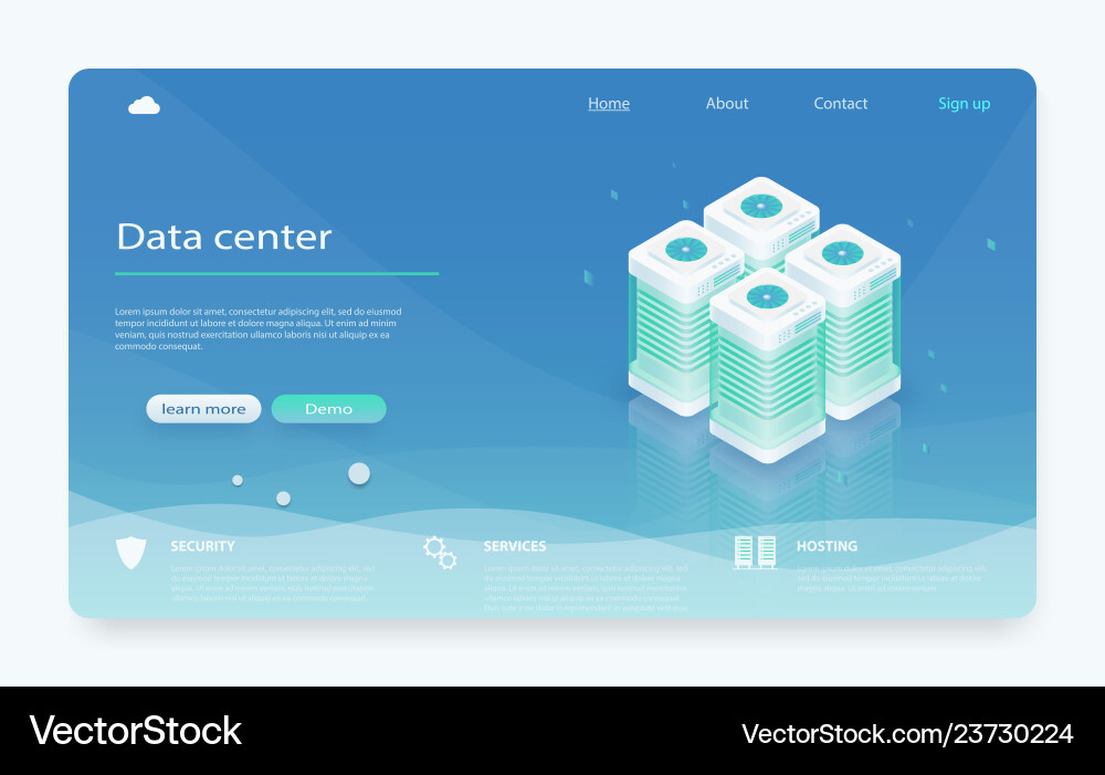 Data center server room Royalty Free Vector Image