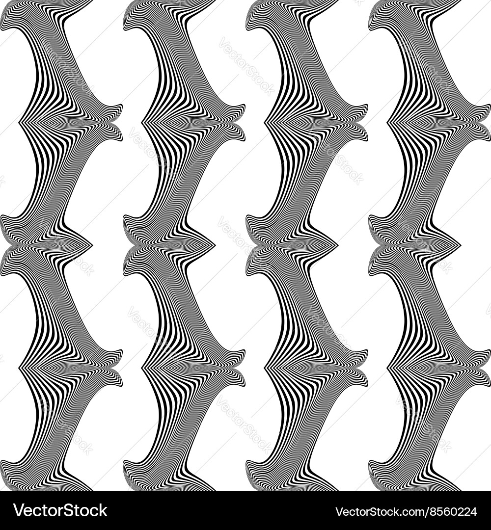 Design seamless monochrome waving pattern Vector Image