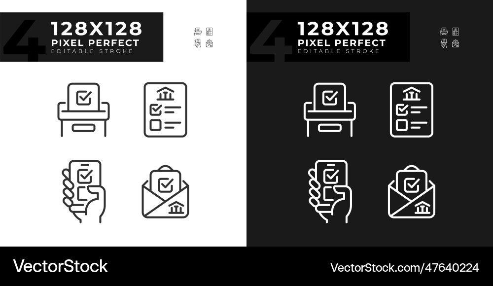 Editable pixel perfect set of voting icons Vector Image