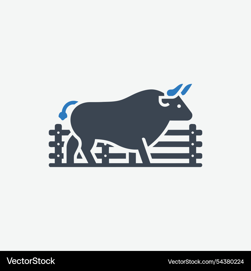Farm bull fence icon Royalty Free Vector Image