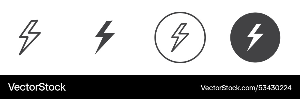 Flash icon thin line Royalty Free Vector Image