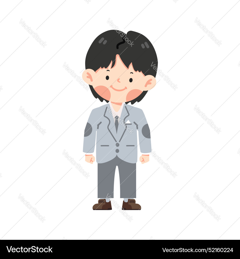 Handsome groom stands in wedding suit Royalty Free Vector