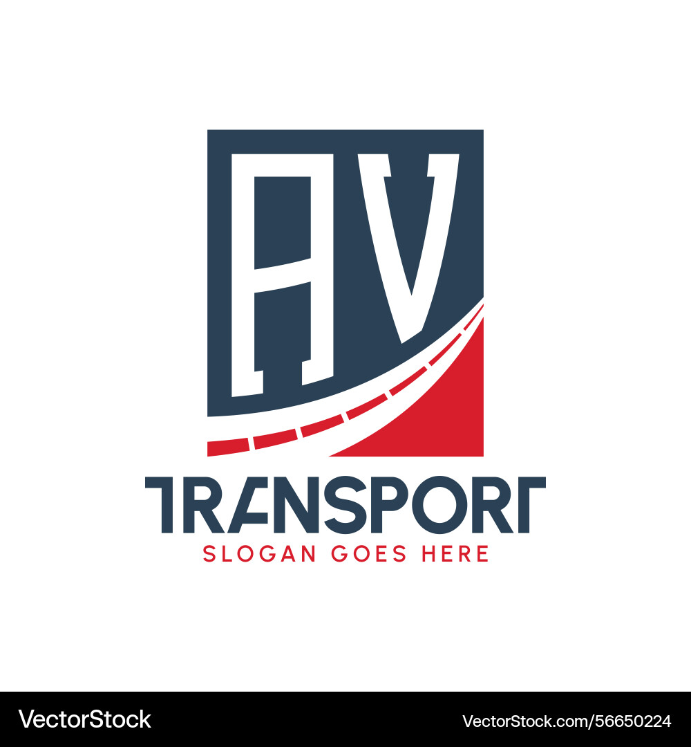 Letter av transport logo design modern road Vector Image