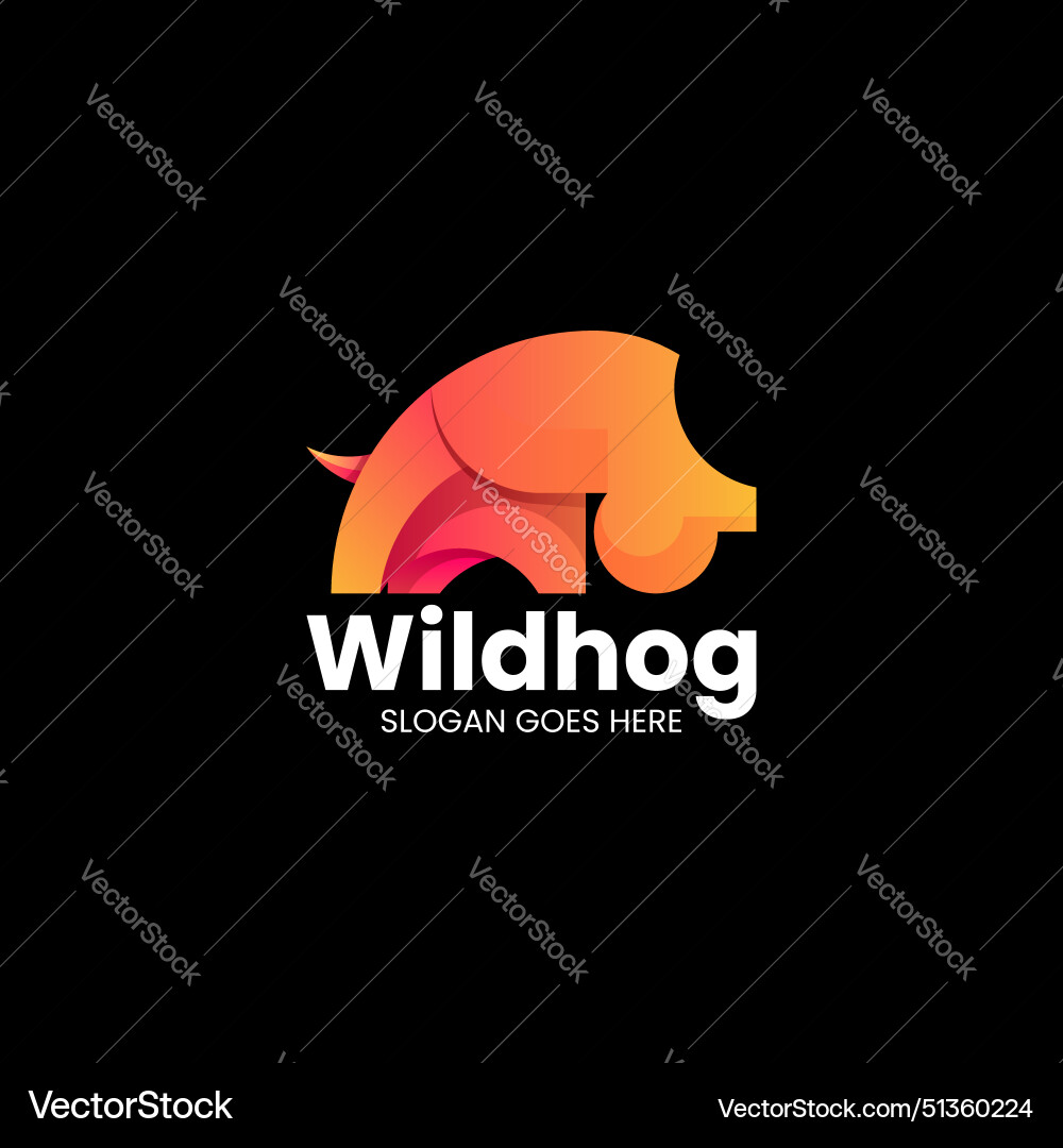 Logo hog gradient colorful style Royalty Free Vector Image