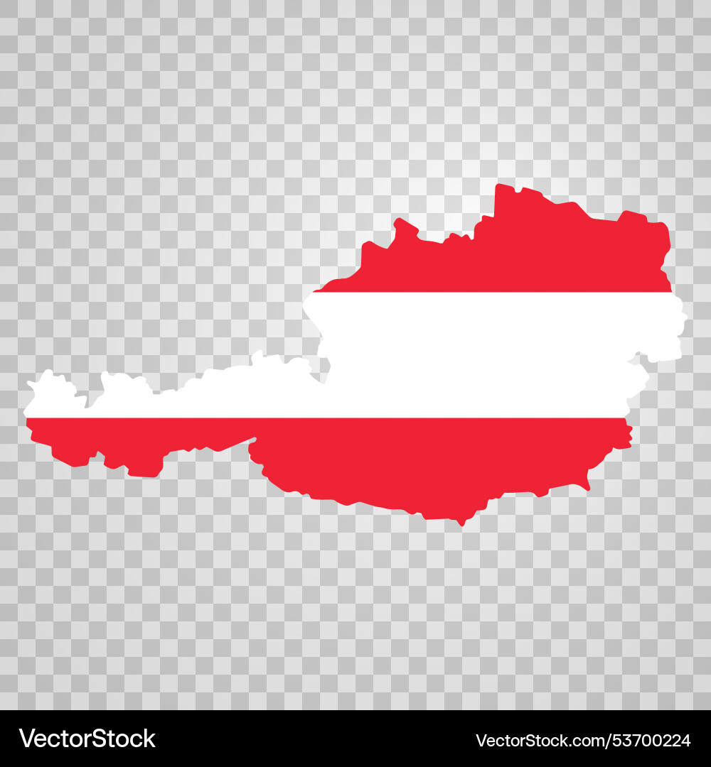 Map of austria with flag Royalty Free Vector Image