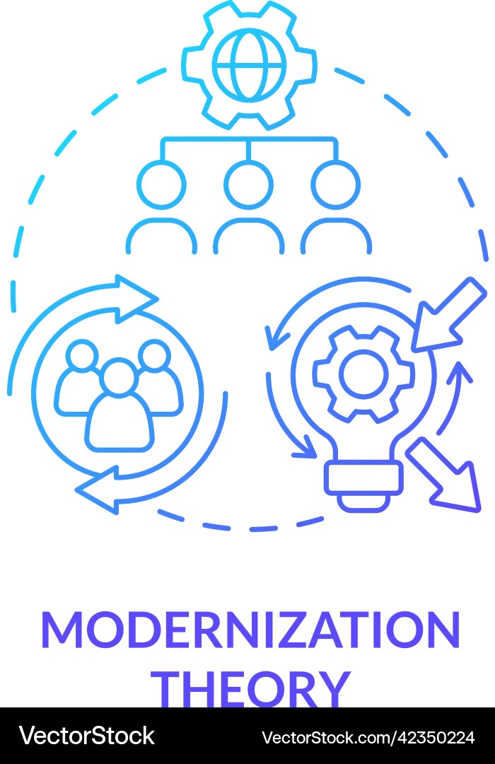Modernization theory blue gradient concept icon Vector Image