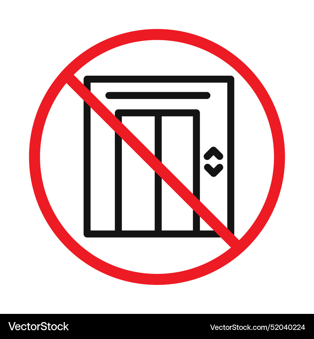 No elevator sign icon black and white Royalty Free Vector