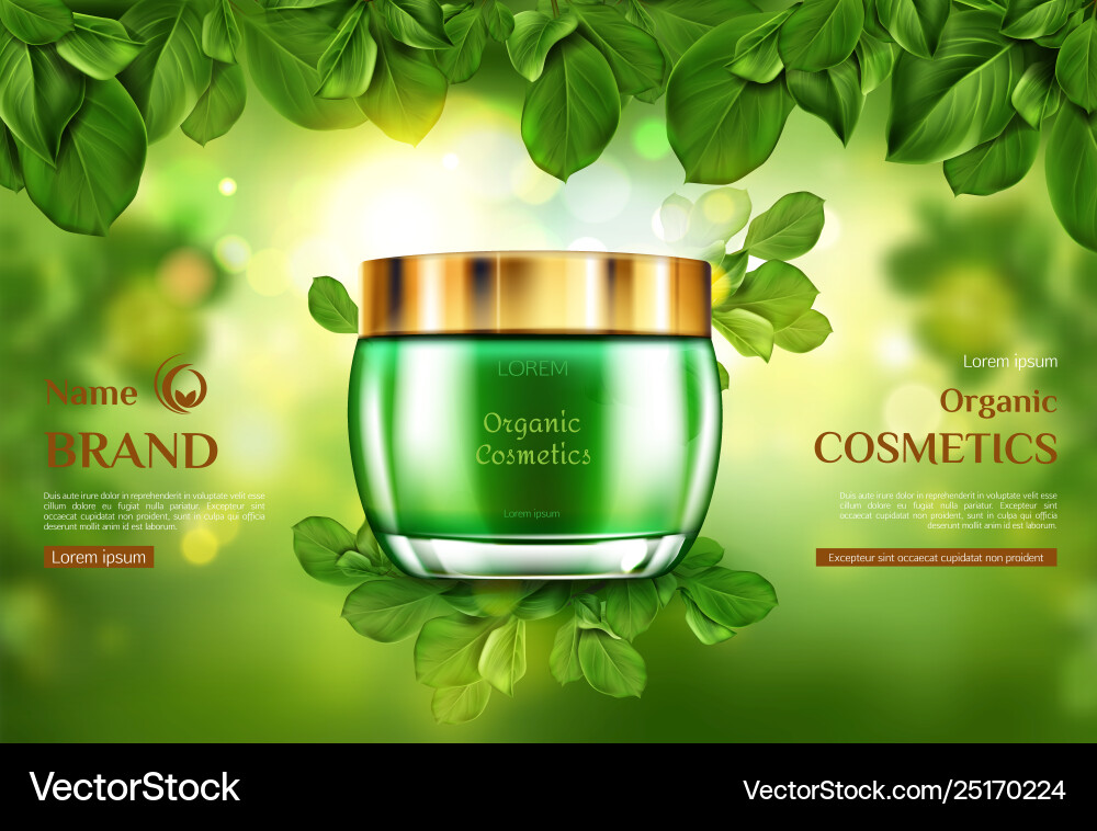 Organic Skincare Jar Mockup Royalty Free Vector Image