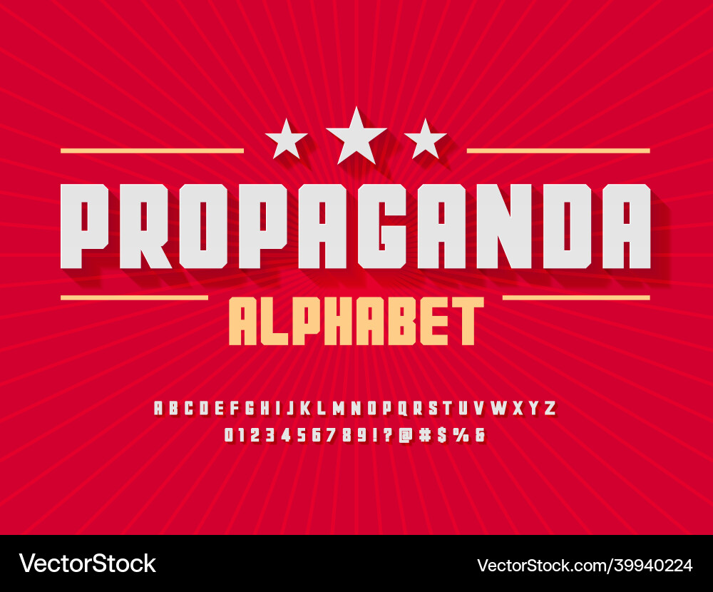 Propaganda font Royalty Free Vector Image - VectorStock