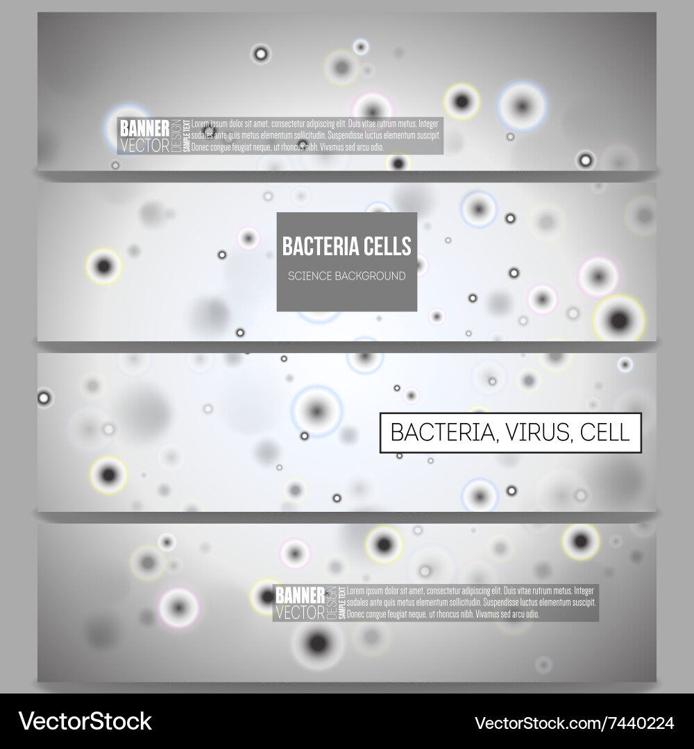 Set of modern banners molecular research cells Vector Image
