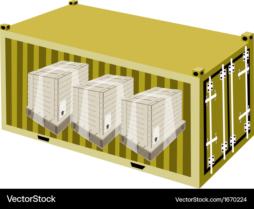 Shipping boxes in cargo container Royalty Free Vector Image