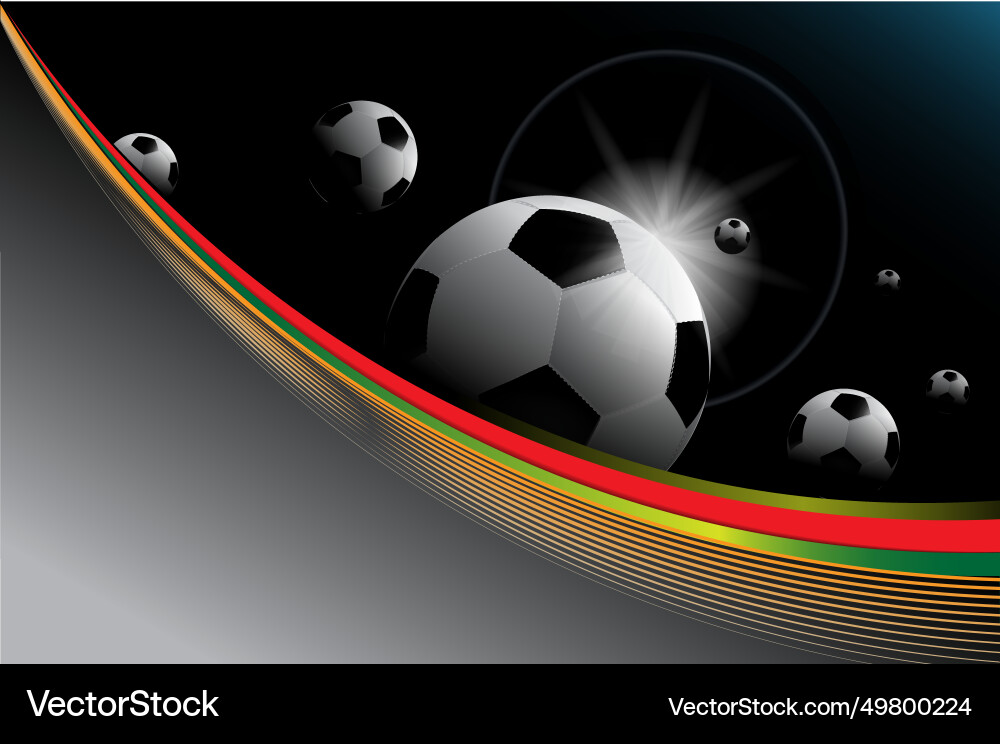 Soccer ball in the dark Royalty Free Vector Image