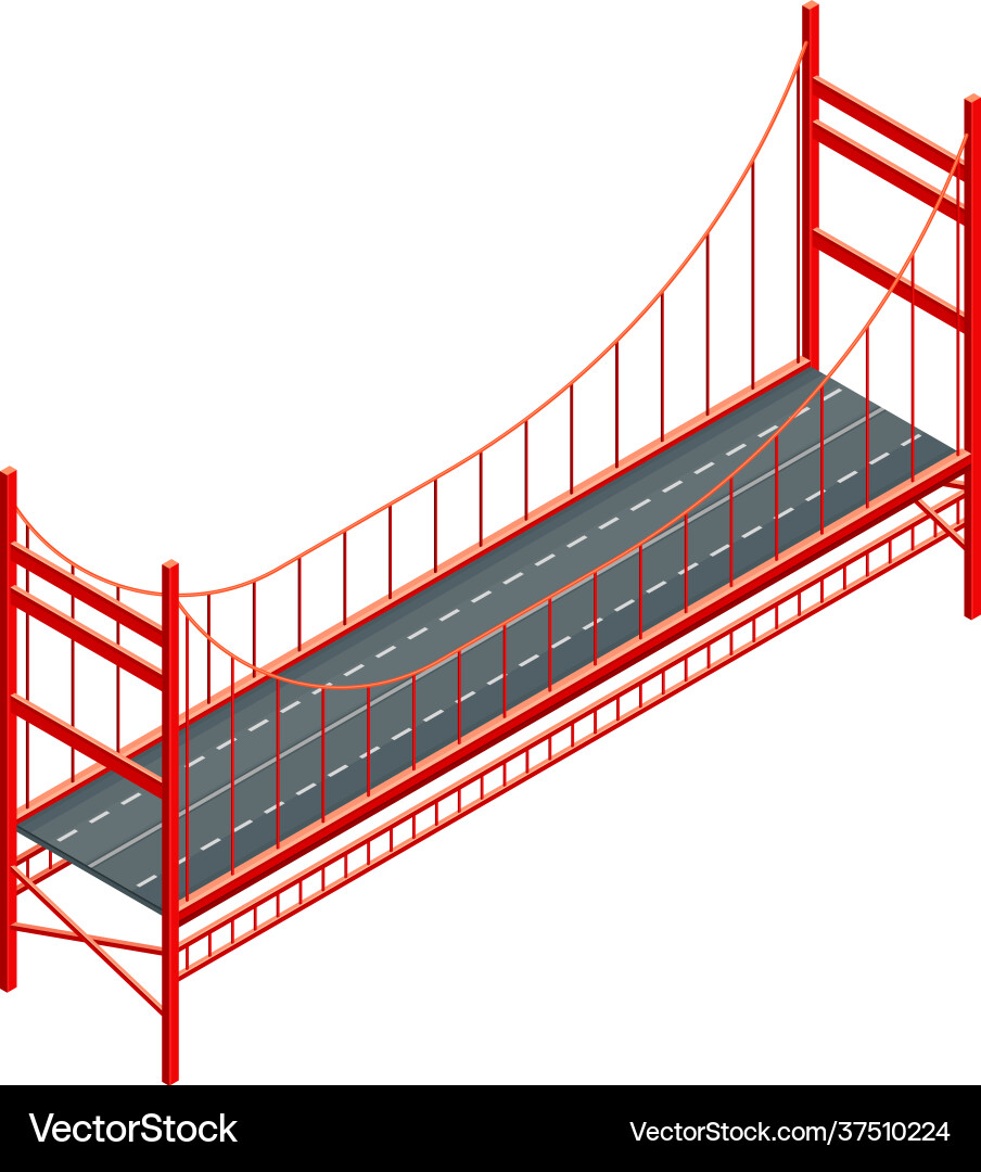 Straight and fixed asphalted bridge with metal tie