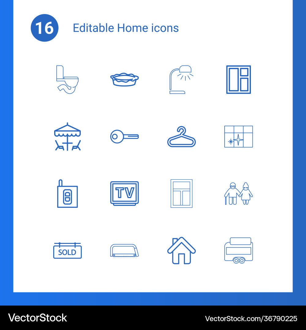 16 home icons Royalty Free Vector Image - VectorStock