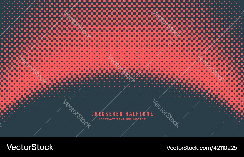 Checkers halftone pattern semi circle border red Vector Image