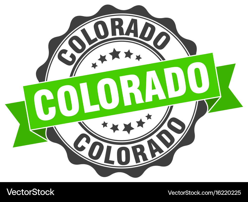 Colorado round ribbon seal Royalty Free Vector Image