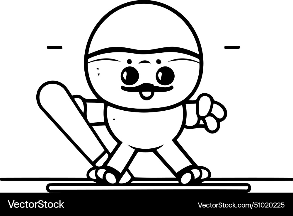 Cricket mascot design cute player Royalty Free Vector Image