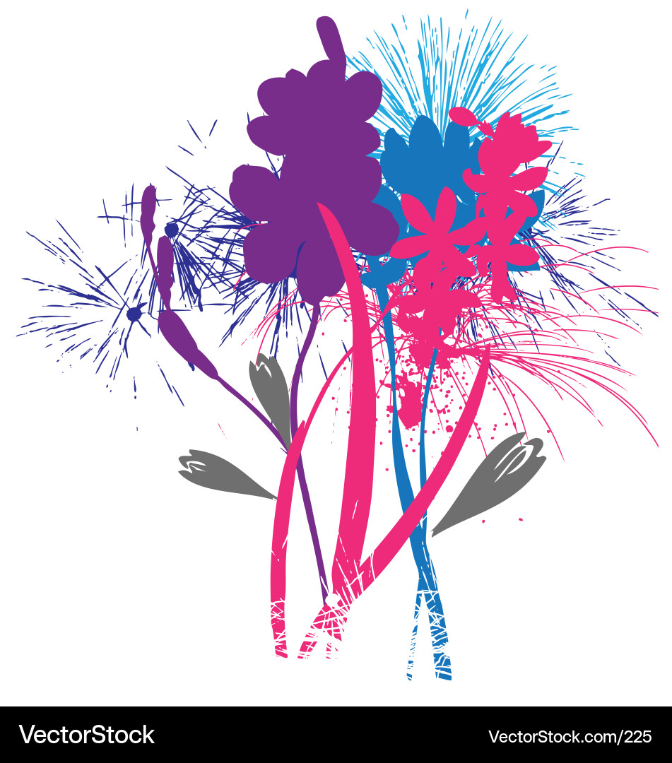 Flowers like fireworks Royalty Free Vector Image
