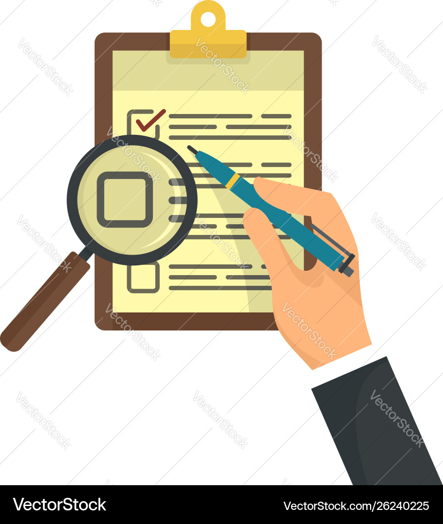 Hand sign document icon flat style Royalty Free Vector Image