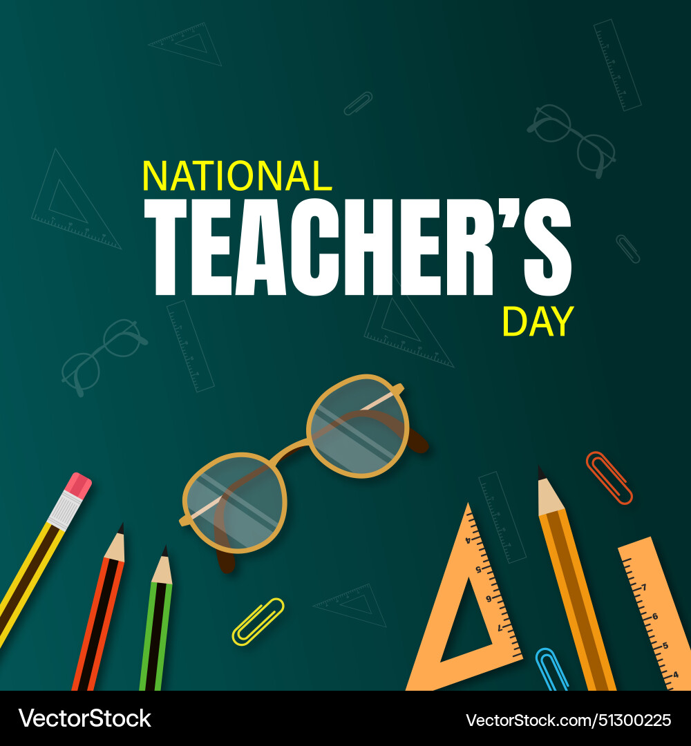 Happy teachers day card image Royalty Free Vector Image