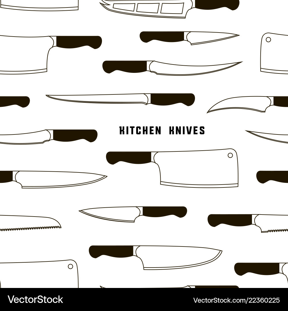 Kitchen knife weapon steel pattern Royalty Free Vector Image