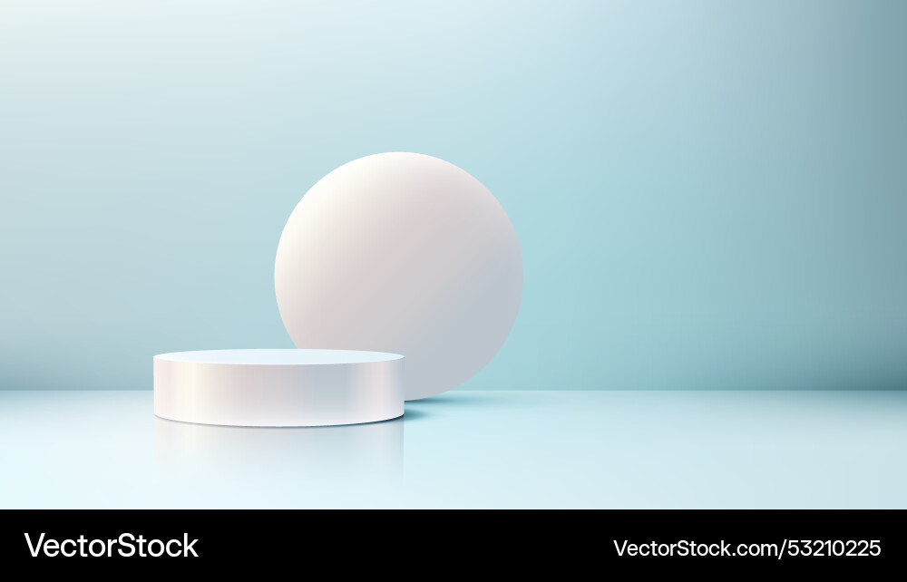 Minimal 3d circular podium and circle on light Vector Image