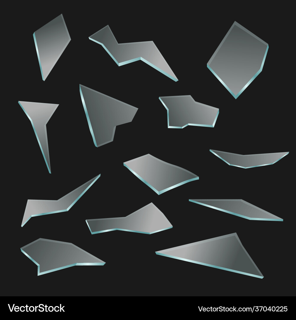 Mockup shards broken glass realistic Royalty Free Vector