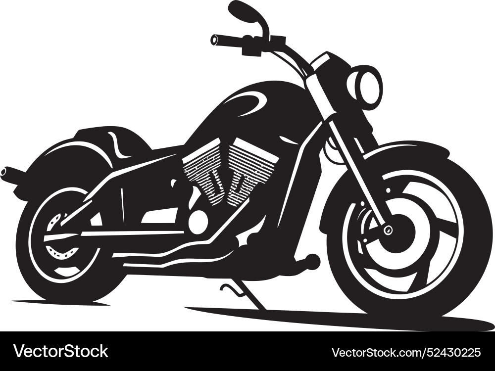 Monochrome biker silhouetteshadowy roadster Vector Image