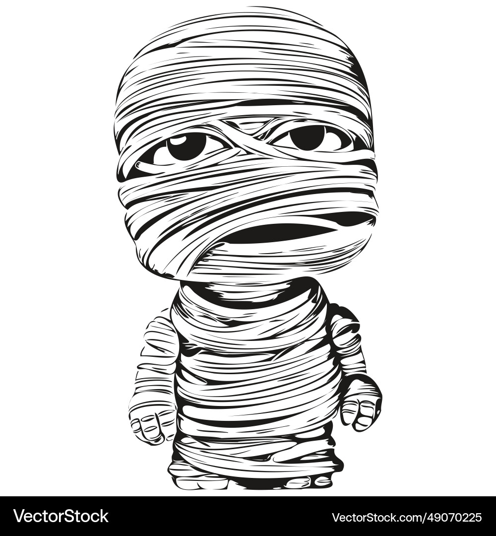 Mummy portrait in for halloween Royalty Free Vector Image