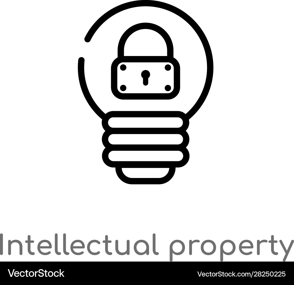 Outline intellectual property icon isolated black Vector Image