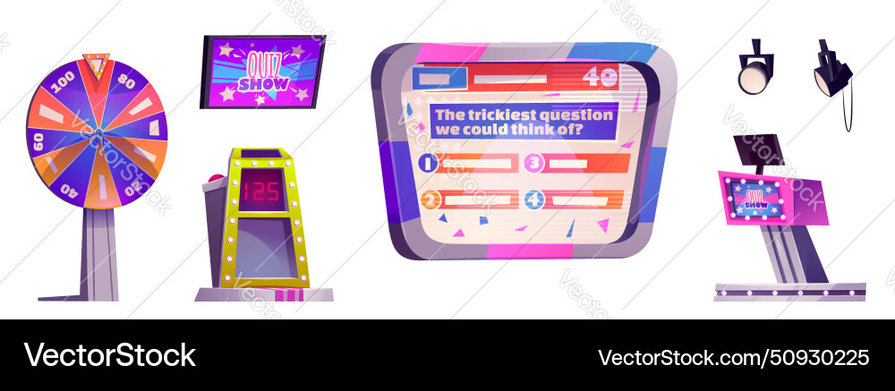 Quiz game show stage tv contest studio Royalty Free Vector