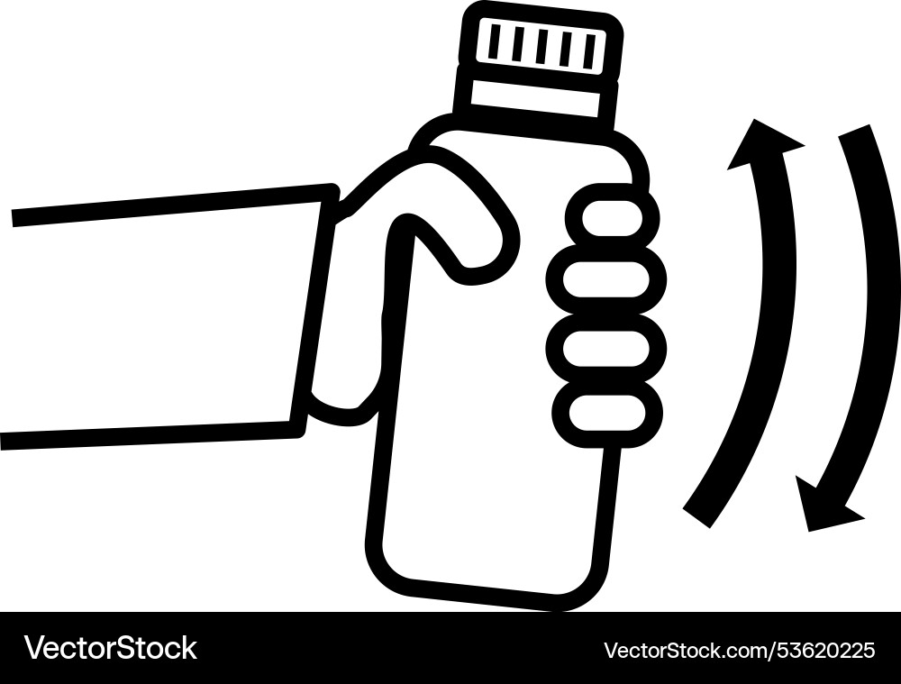 Shake well icon bottle before drink sign Vector Image