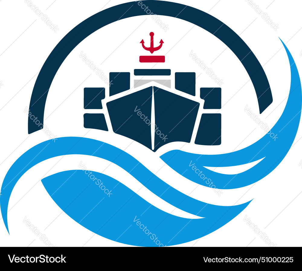 Shipping company logo template 3 Royalty Free Vector Image