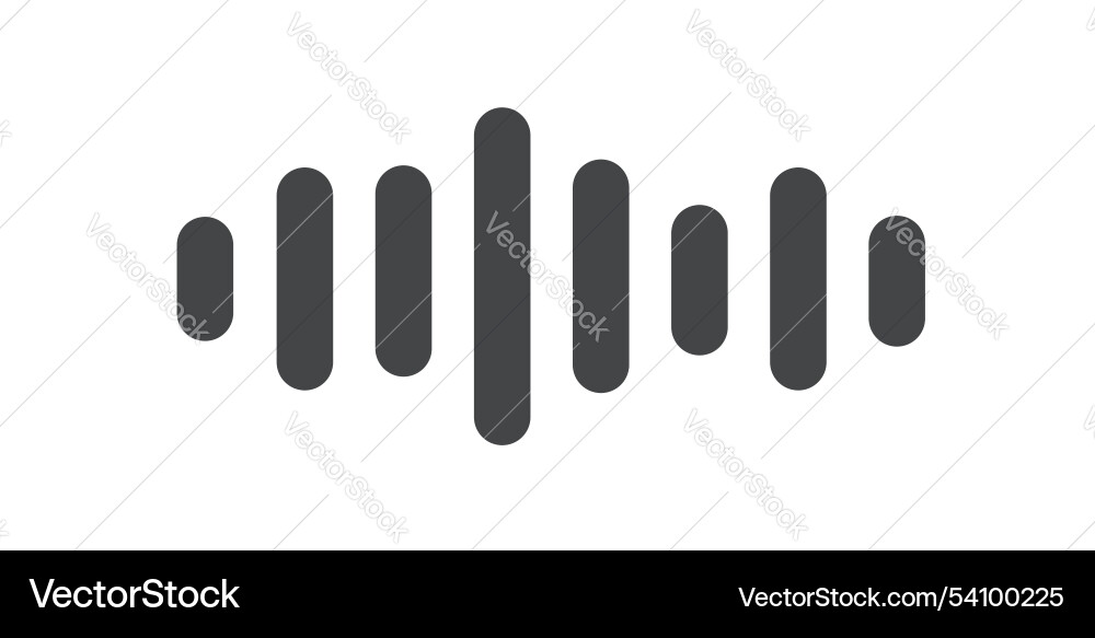 Soundwave voice icon simple line stroke sound Vector Image