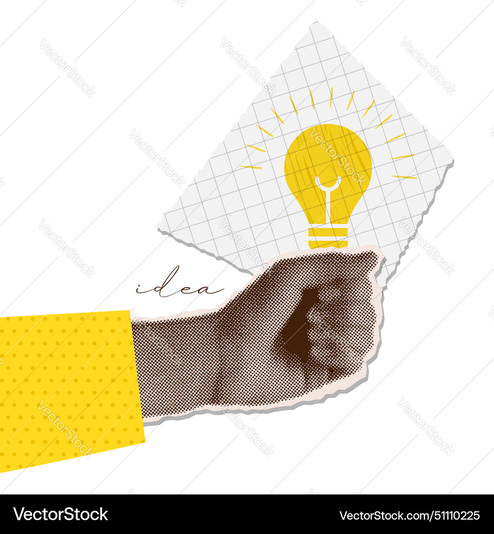 Trendy vintage halftone collage banner Royalty Free Vector