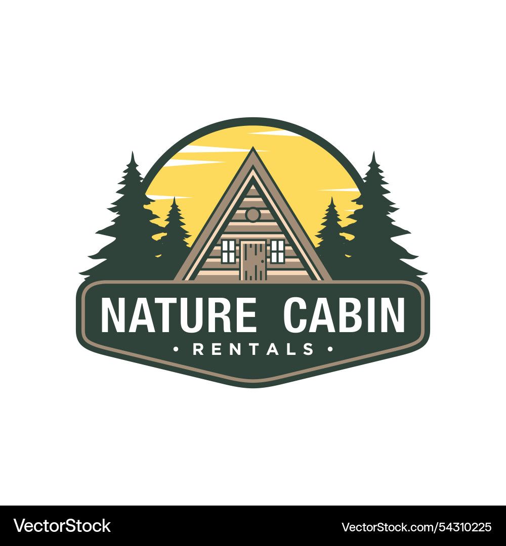 Vintage cabins logo design Royalty Free Vector Image