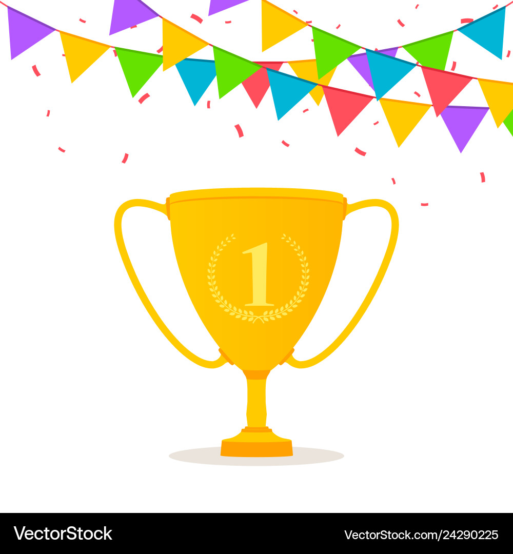Winner cup flat icon isolated Royalty Free Vector Image